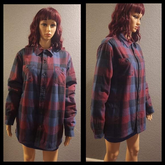American Threads | Jackets & Coats | Nwt Sherpa Lined Flannel Shacket ...